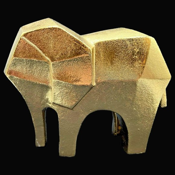 Unknown | Accents | Mcm Cubist Cubism Gold Die Cast Metal Elephant ...